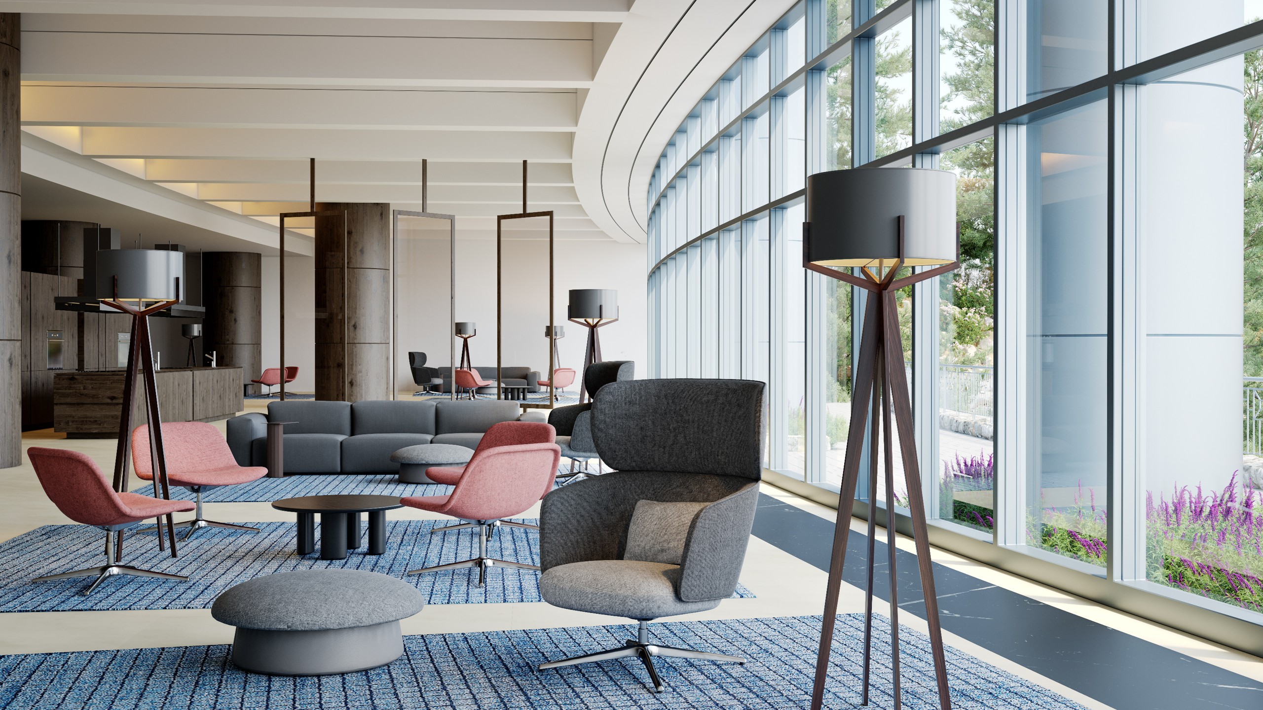 Beos Lounge Chair / High Back Aluminum Base